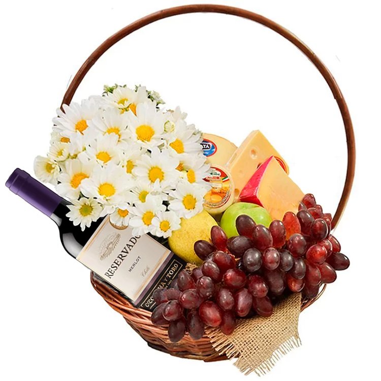 Cesta Queijos e Vinho | Giuliana Flores Cesta Queijos e Vinho | Giuliana Flores